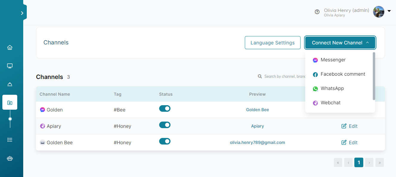 Connecting Messenger Channel - Tactful Support Centre